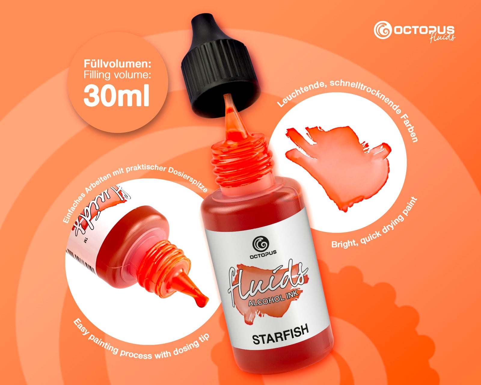 Octopus Fluids Alcohol Ink 30ml - Starfish – Karten-Kunst Shop